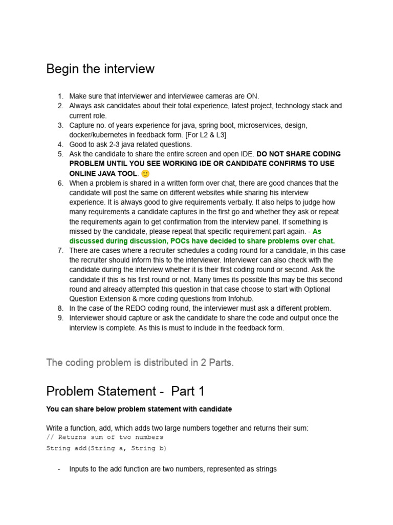 Coding Round - Interviewer's RuleBook | PDF | Parameter (Computer ...