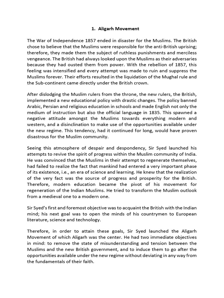 Aligarh & Deoband Movement | PDF | History