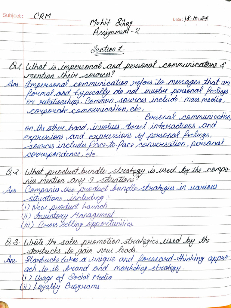 CRM Assignment 2 | PDF