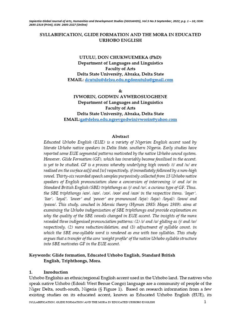 378 1545 1 PB | PDF | Syllable | Vowel