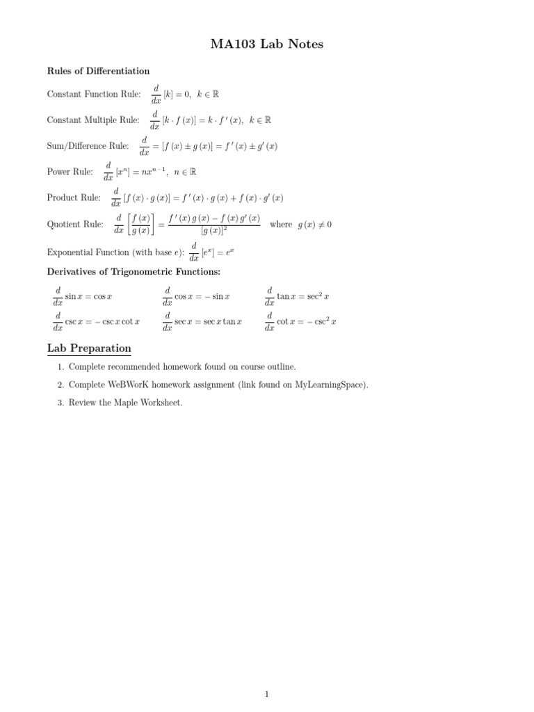 MA103 Lab 3 Notes | PDF | Teaching Methods & Materials | Science ...