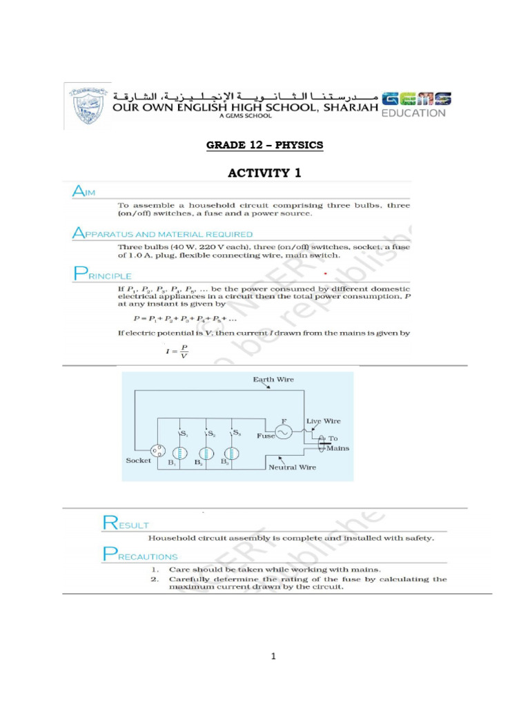 PHYSICS - Activity - Grade 12 | PDF