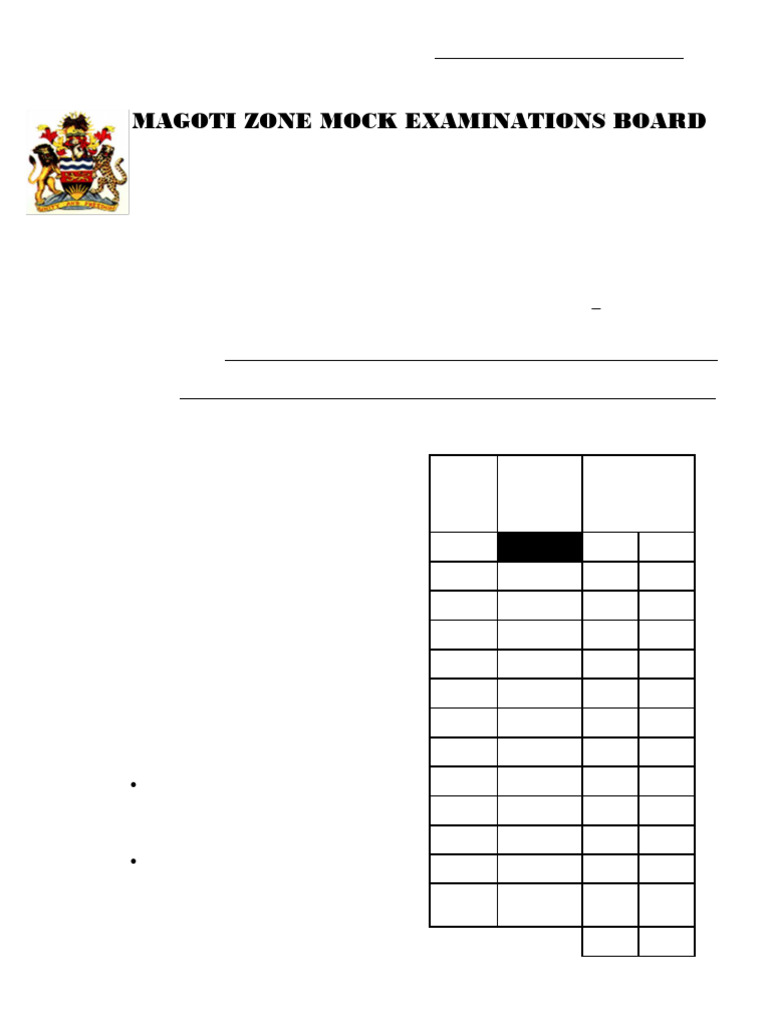 2019 MAGOTI ZONE MOCK EXAMINATIONS BOARD- PRIMARY SCIENCE | PDF ...