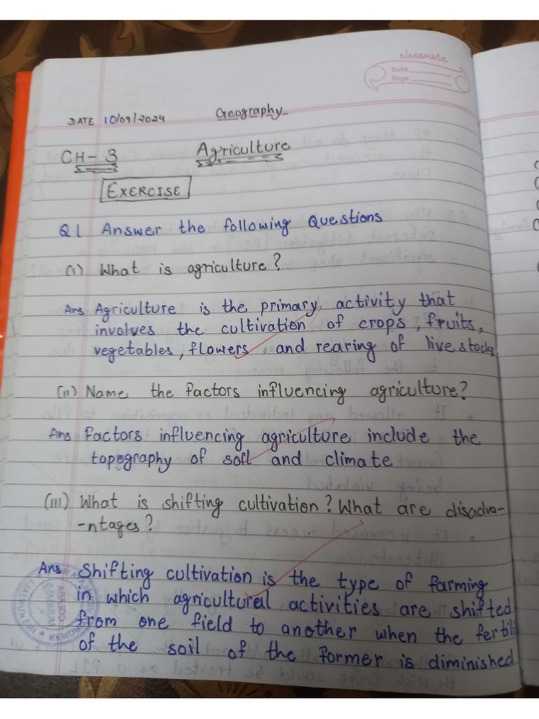 Class 8 Geography Chapter Agricultural | PDF