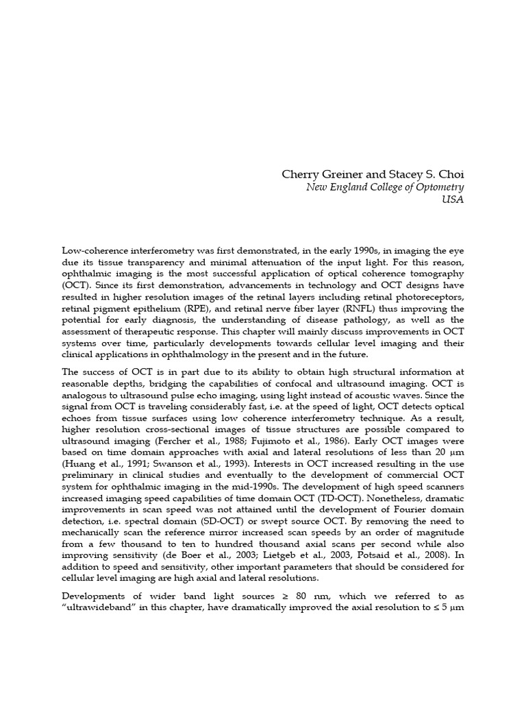 Cellular Imaging of Retina via OCT | PDF | Retina | Optics