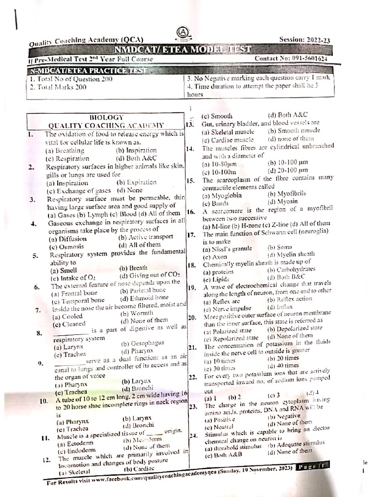 QCA Test 19 Nov 2023 | PDF