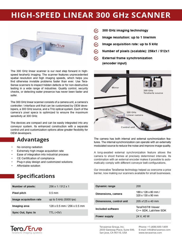 300 GHZ High Speed Linear Scanner | PDF | Image Scanner | Camera