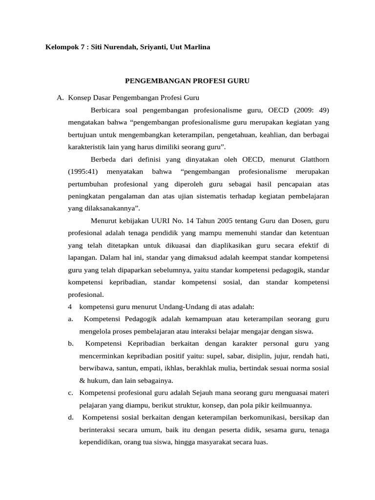 Pengembangan Profesi Guru yang Efektif | PDF | Pengembangan Diri