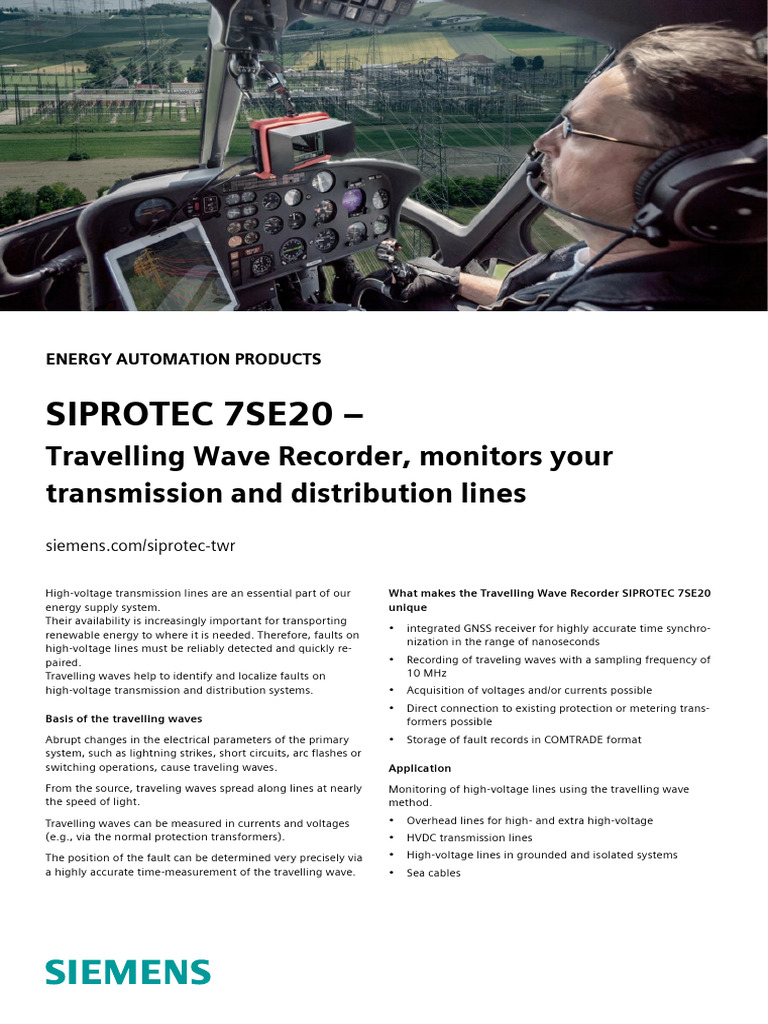 SIPROTEC Travelling Wave Recorder Profile | PDF | Home & Garden ...