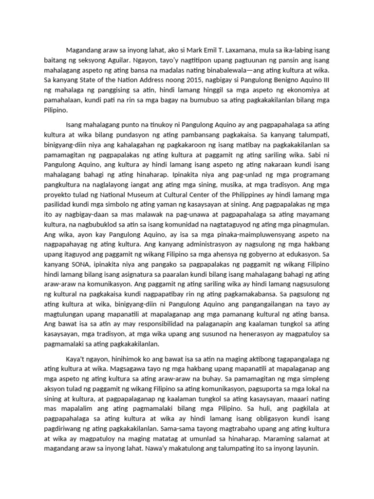 Speech Presentation | PDF
