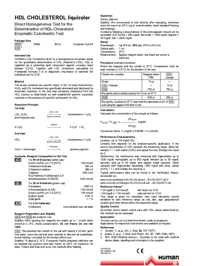 package insert human (HDL) 10084_v2 | PDF