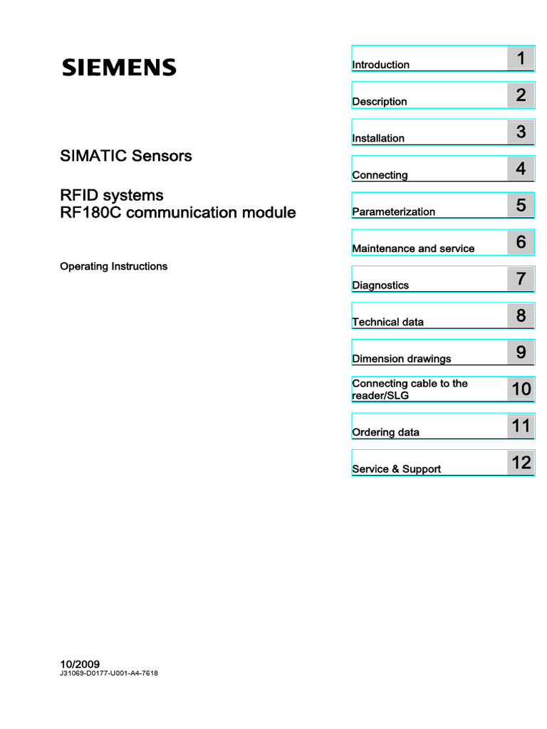 RF180C Communication Module Operating Instructions | PDF | Electrical ...