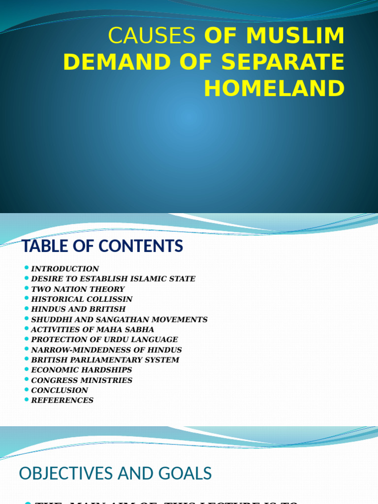 Causes of Muslim Homeland Demand | PDF | Social Science