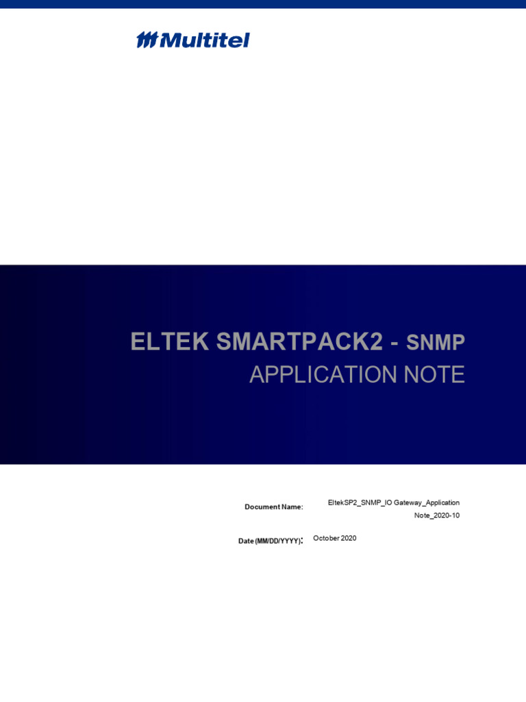 Application Note EltekSP2 SNMP IO Gateway | PDF | Network Architecture | Networking Standards