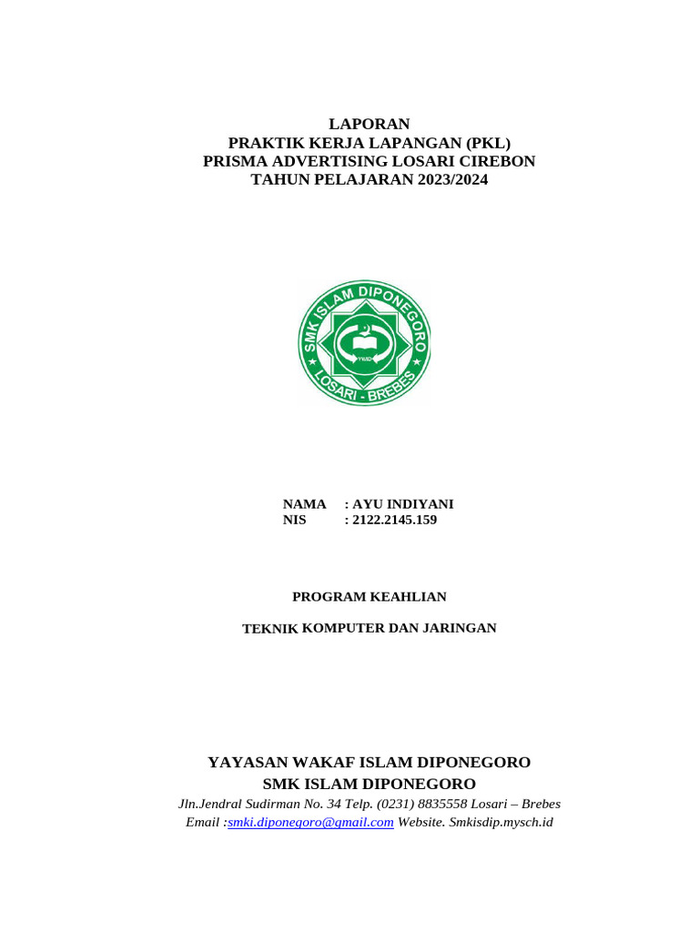 Laporan PKL Ayu | PDF | Bisnis
