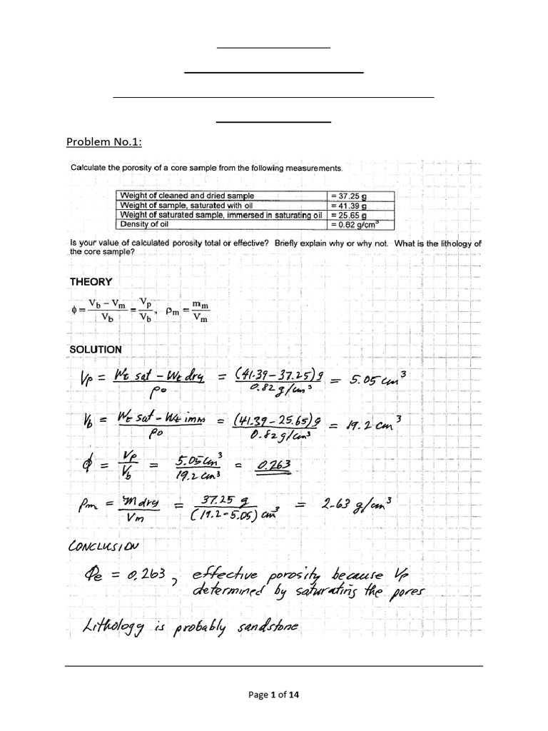 Petrophysics Practicals 2024 | PDF | Science & Mathematics