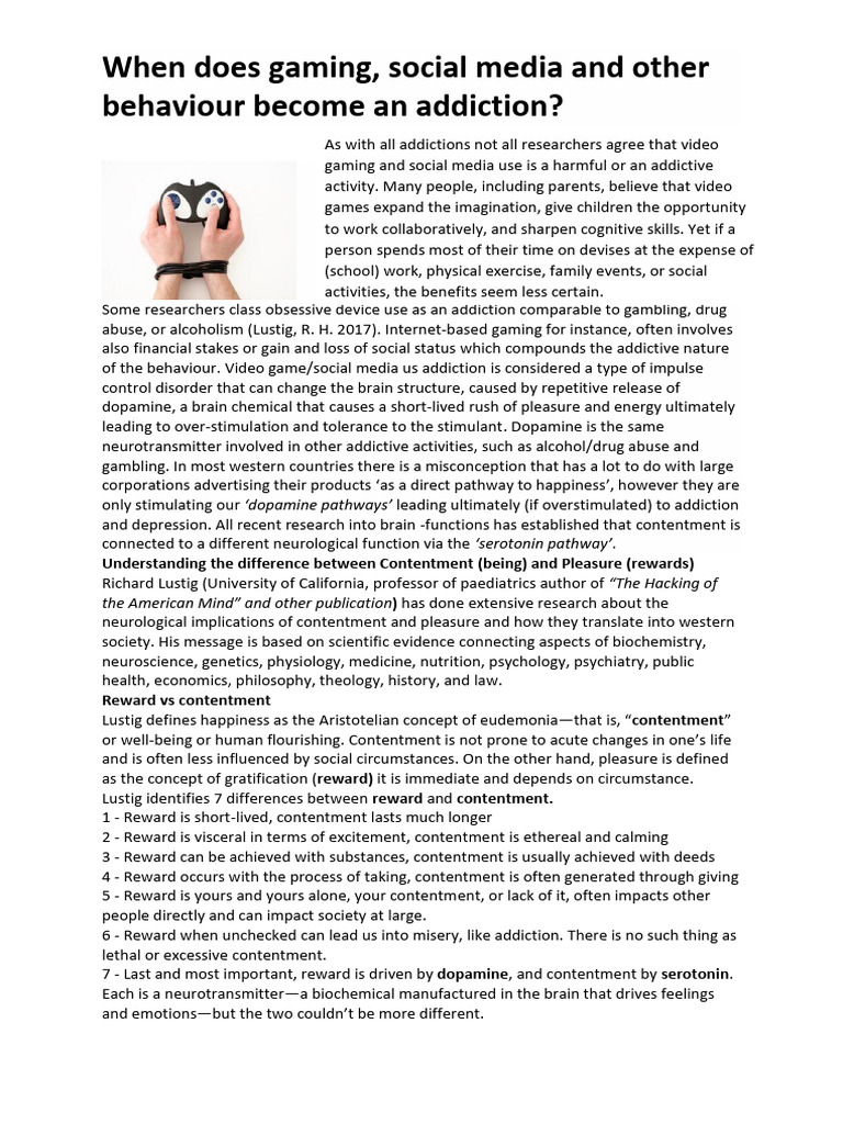 Gaming Addiction | PDF | Reward System | Dopamine