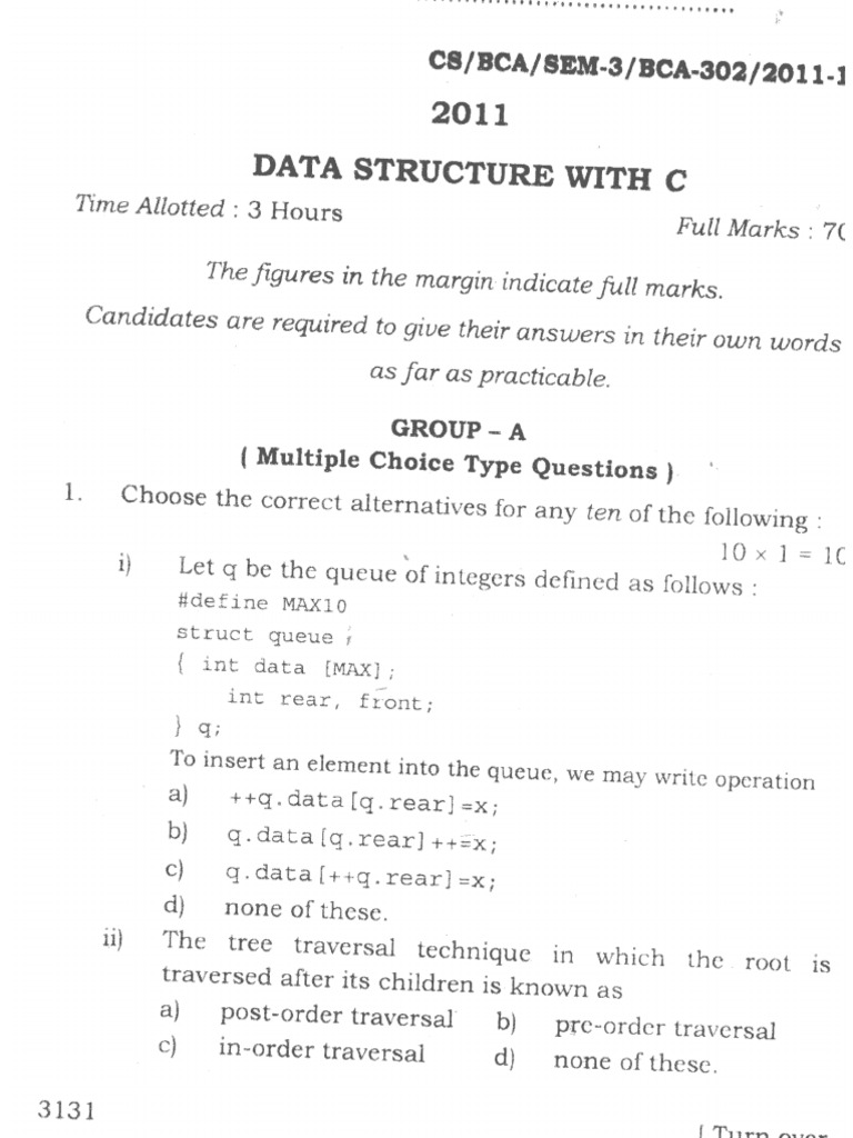 bca-302-data-structure-with-c-2011 | PDF