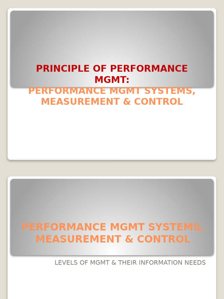 Principles of Performance MGMT MGMT Level | PDF | Computers