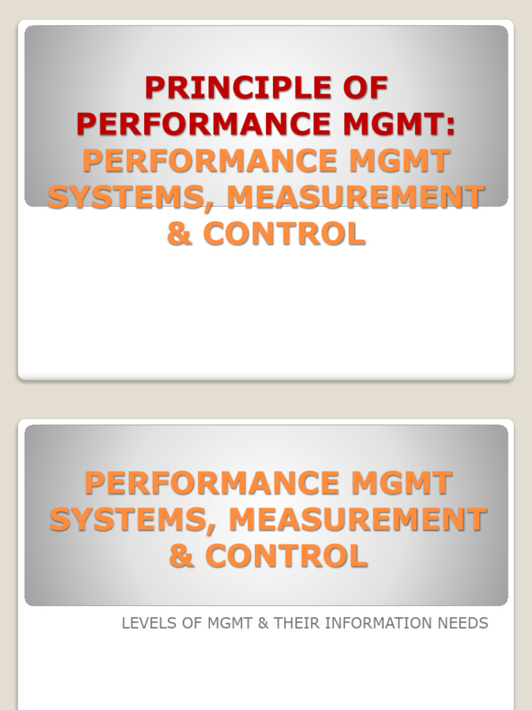 Principles of Performance MGMT MGMT Level | PDF