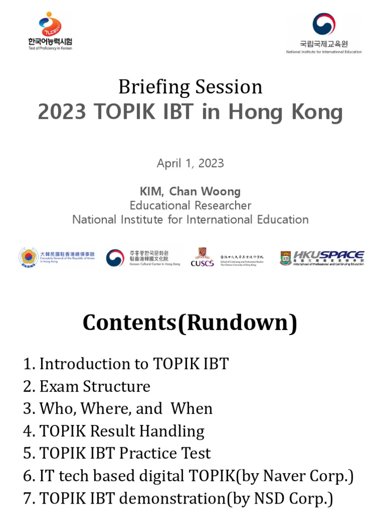 2023 Briefing Session (TOPIK IBT - Public Release - 230401) | PDF ...
