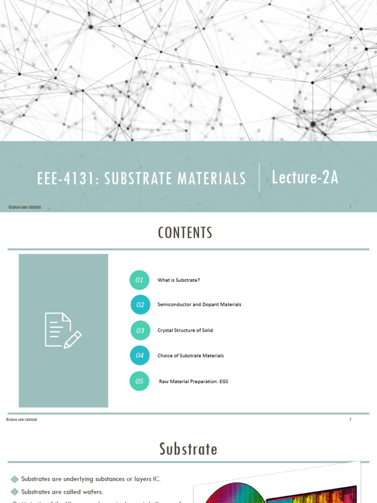 Lec-2A Substrate Materials | PDF | Silicon | Semiconductors