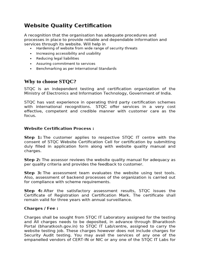 STQC File | PDF | Information Technology | Computing