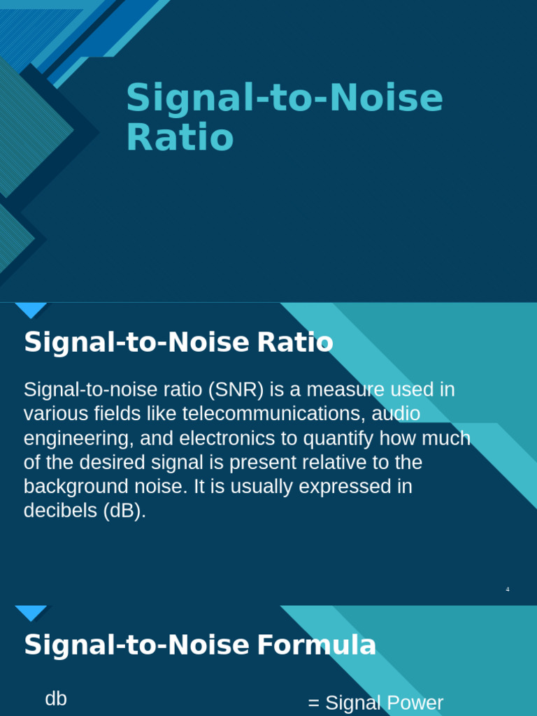 Signal-to-Noise Ratio | PDF | Signal To Noise Ratio | Decibel