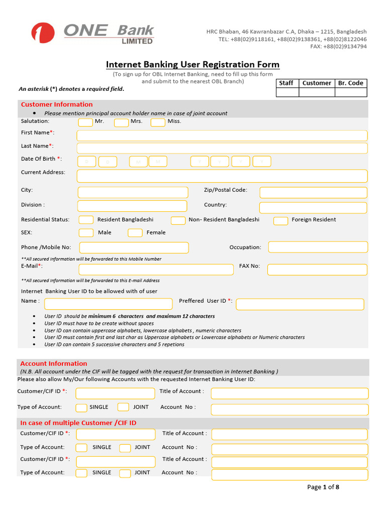 New IB User Creation Form With Token | PDF | Password | Banks & Banking