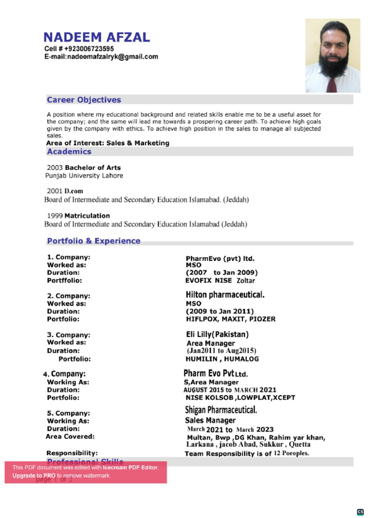 Nadeem Afzal CV-1 | PDF