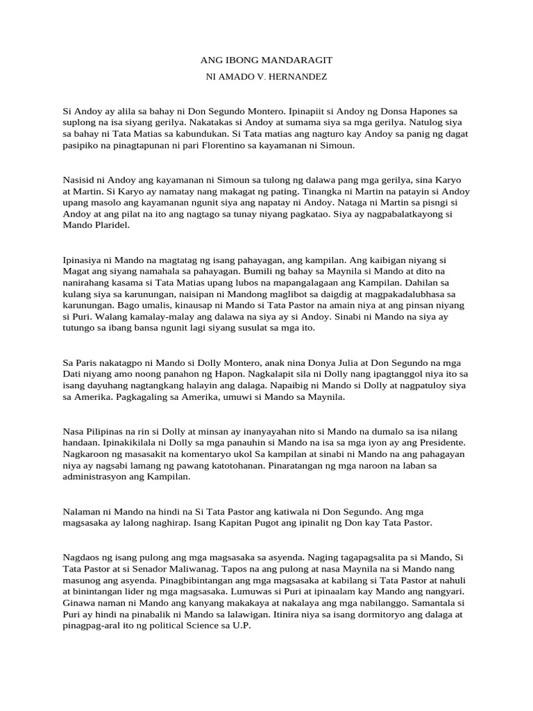ANG IBONG MANDARAGIT | PDF