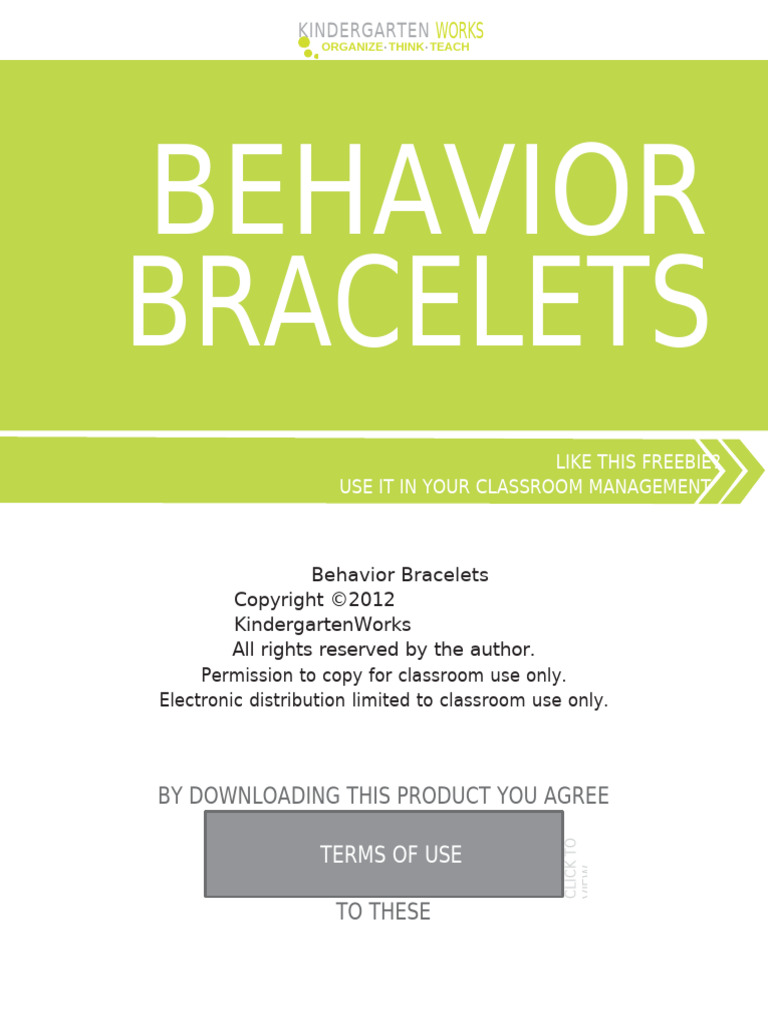 Behavior Bracelets | PDF