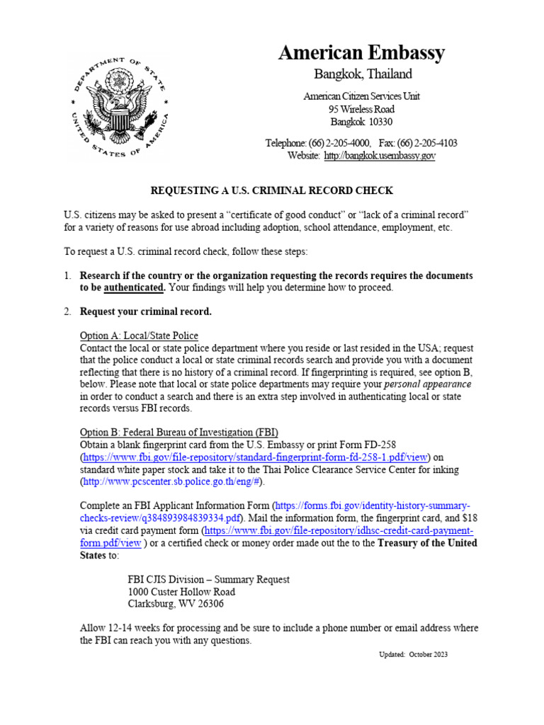 Criminal Record Check Instructions October 2023 | PDF | Criminal Record ...