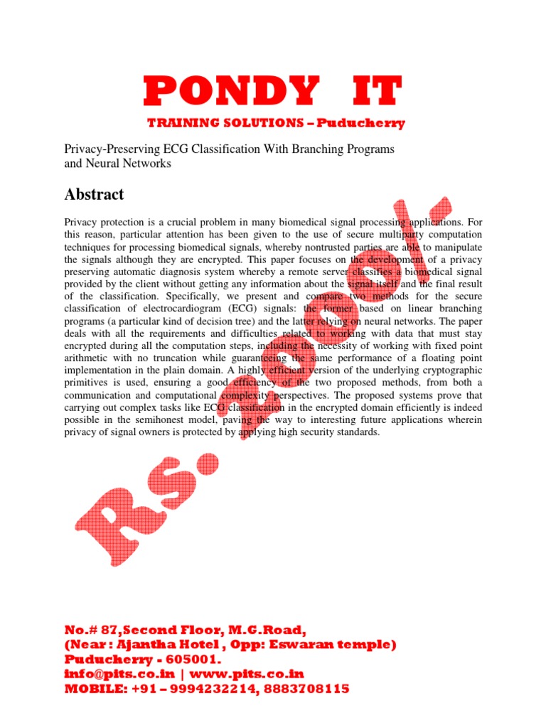 Privacy-Preserving ECG Classification | PDF