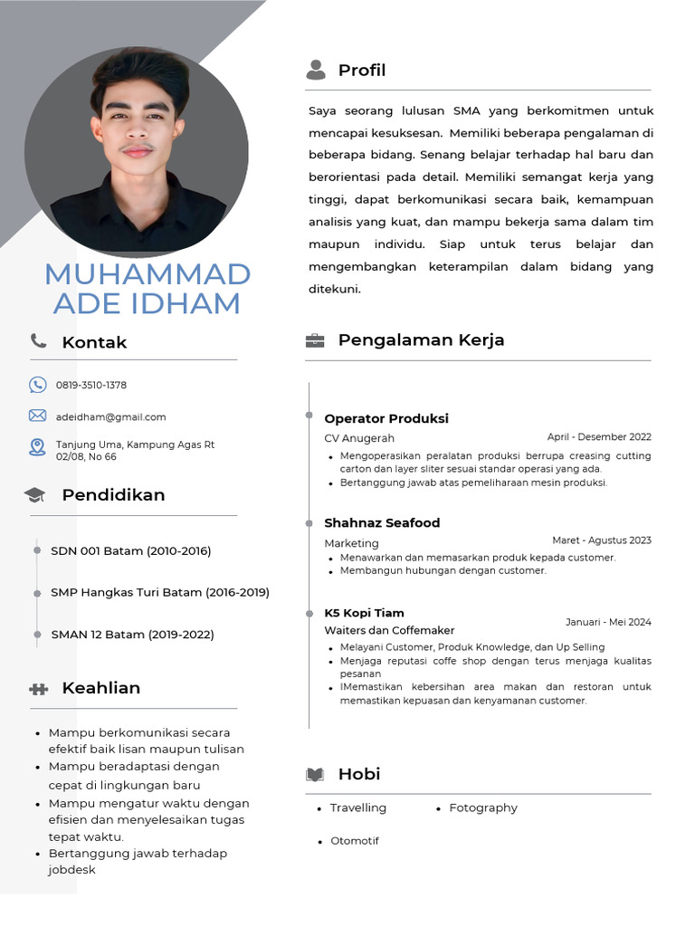 CV - Muhammad Ade Idham | PDF
