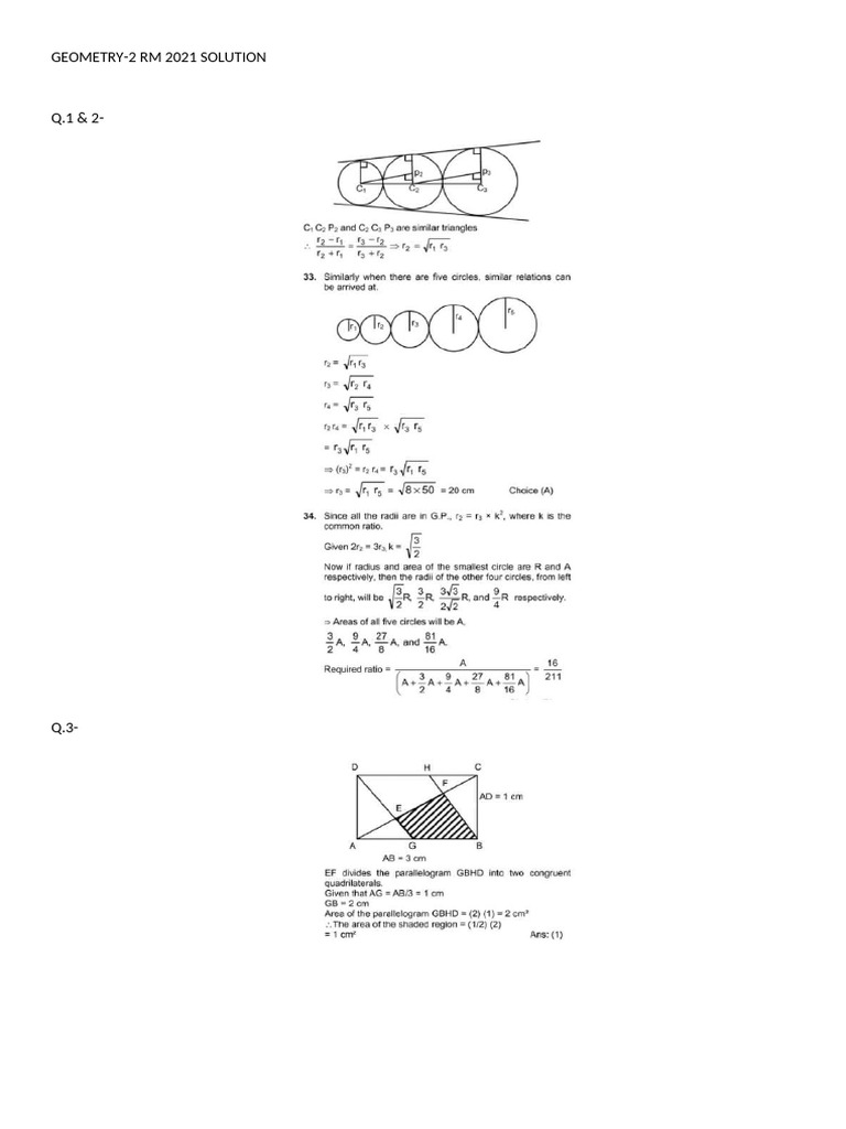 Geom 2 Solutions | PDF