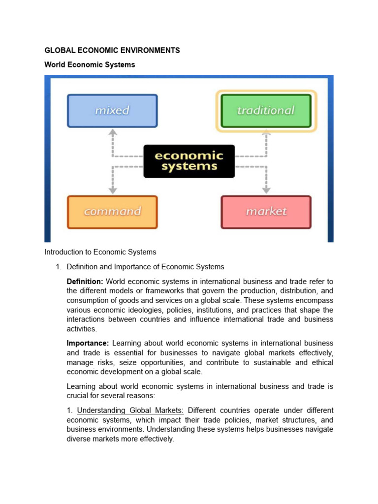 Understanding Global Economic Systems | PDF | Foreign Exchange Market ...