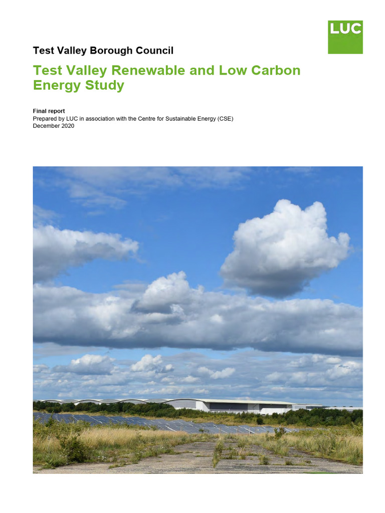 Test Valley Renewable and Low Carbon Energy Study 1 | PDF | Renewable ...