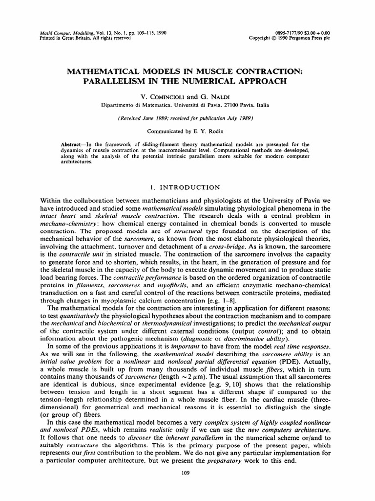 Mathematical Models of Muscle Contraction | PDF | Muscle Contraction