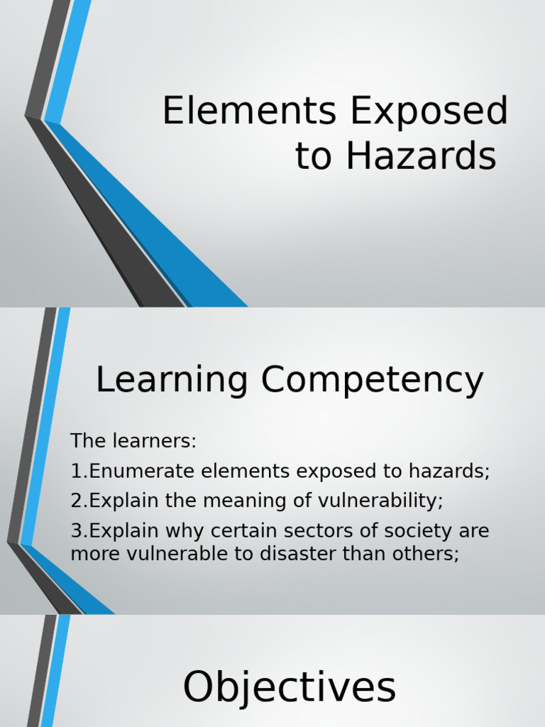 Elements Exposed To Hazards | PDF | Hazards | Vulnerability