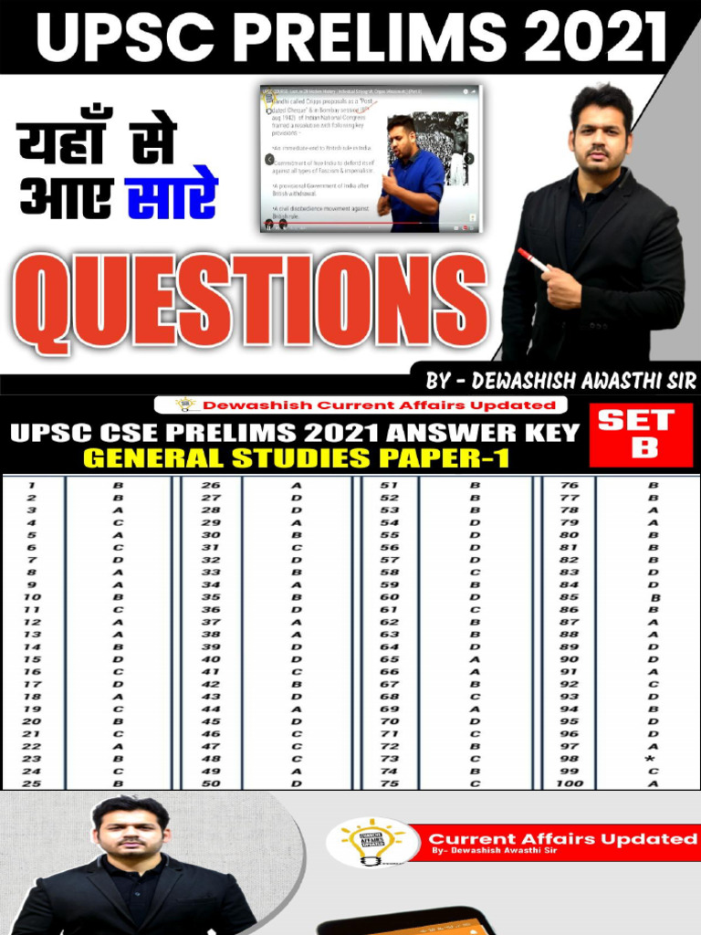 Answer Key 2021 UPSC PRELIMS.. | PDF | Taxes | Employment