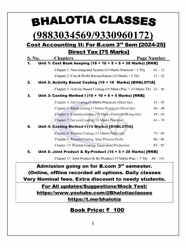 CA - II (Sem-3) Bhalotia | PDF