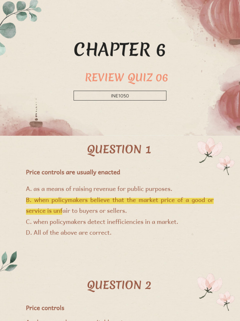 Price Controls and Tax Incidence Quiz | PDF | Taxes | Tax Incidence
