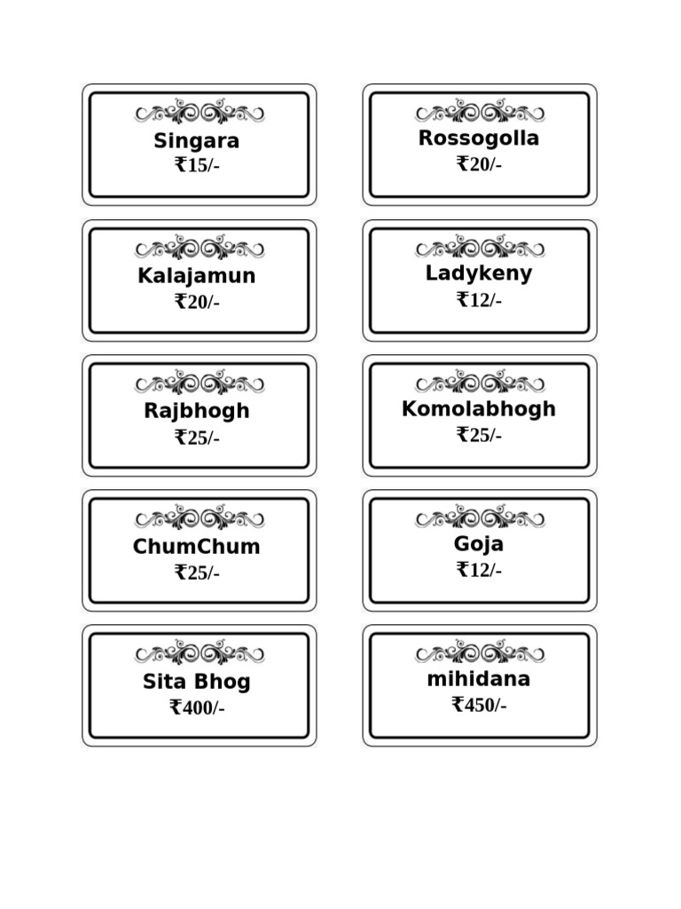 Nametag | PDF | Indian Cuisine | South Asian Cuisine