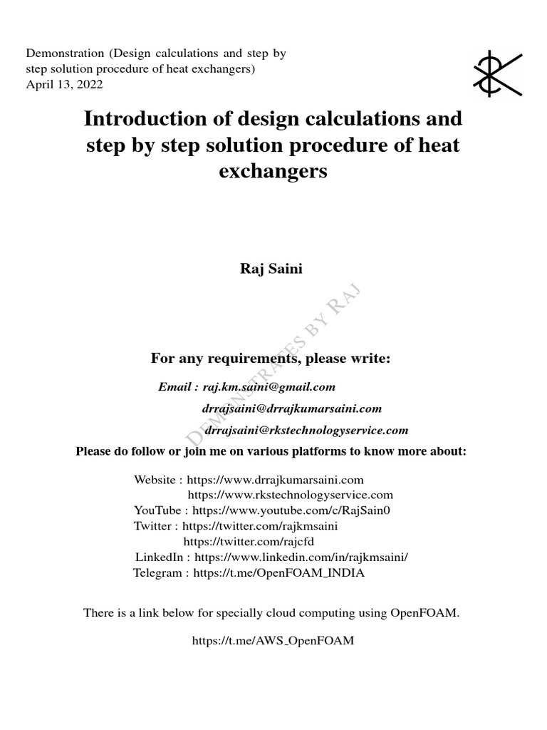 Design Calculations Solution Procedure of Heat Exchangers 1649978223 | PDF | Heat Transfer ...