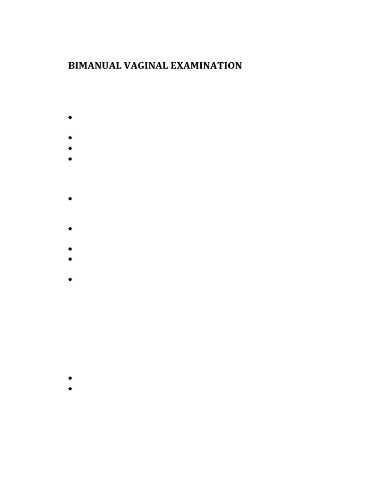 Bimanual Vaginal Examination Guide | PDF | Uterus | Vagina
