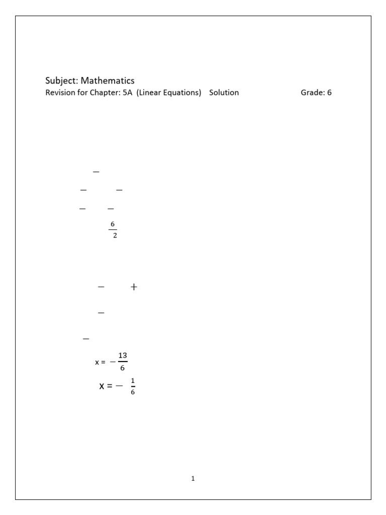 Solution 5A ( Revised WS) - Copy | PDF | Equations | Mathematical Objects