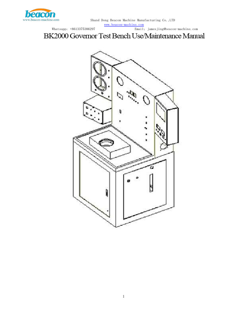 BK2000 Governor Test Bench Maunal | PDF | Power Supply | Feedback