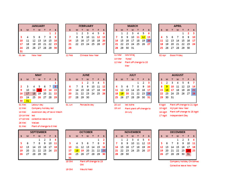 2021 Nufarindo Calendar Final - Revised Ied | PDF | Observances | Holidays