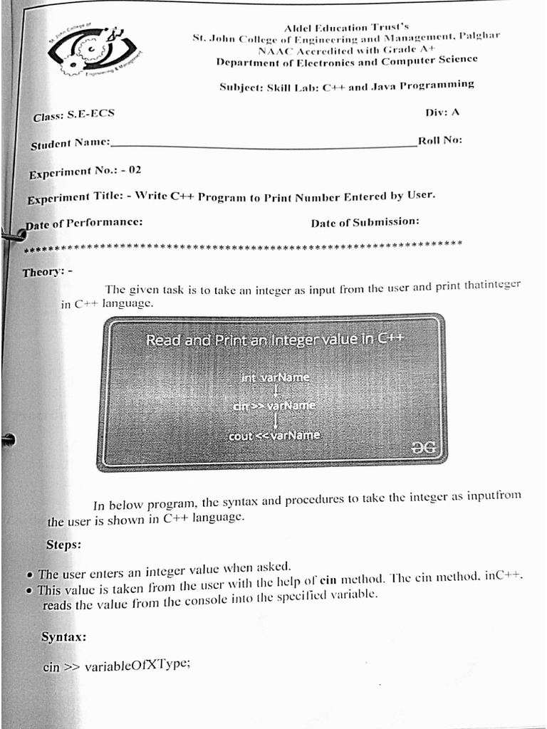 Skill Lab EXP2 | PDF
